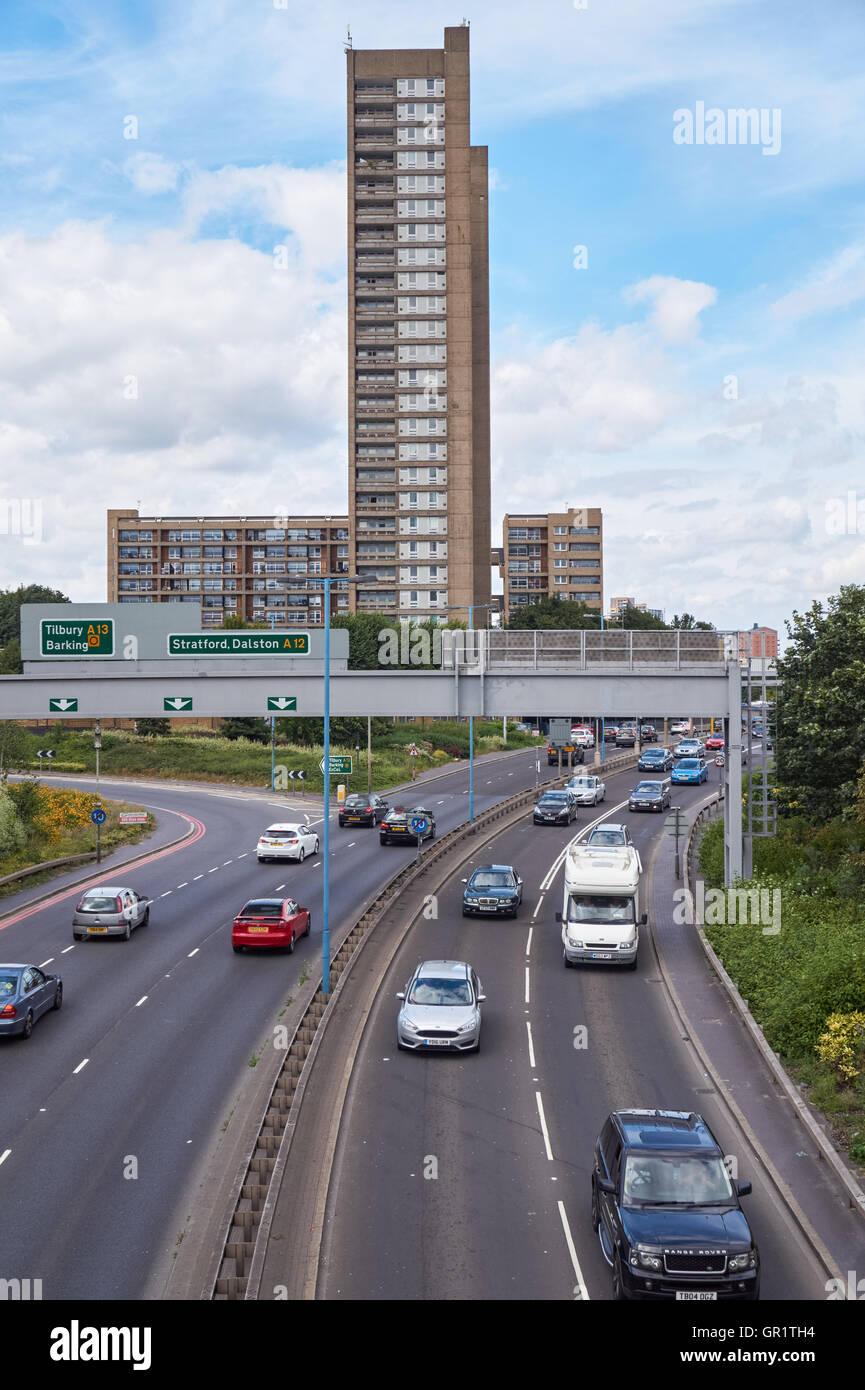 Balfron Tower residential building and A102 Blackwall Tunnel Approach ...