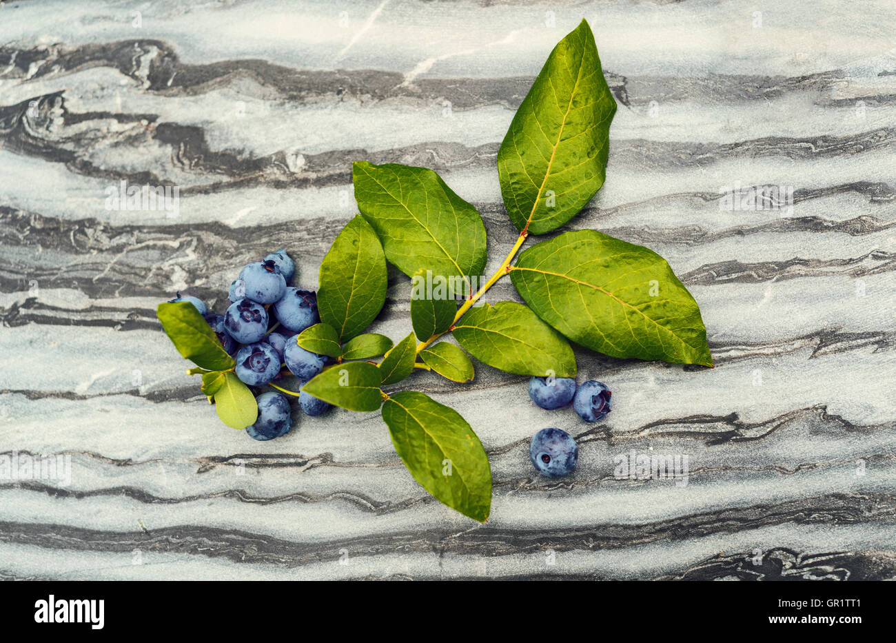 Image of blueberries on marble Stock Photo - Alamy