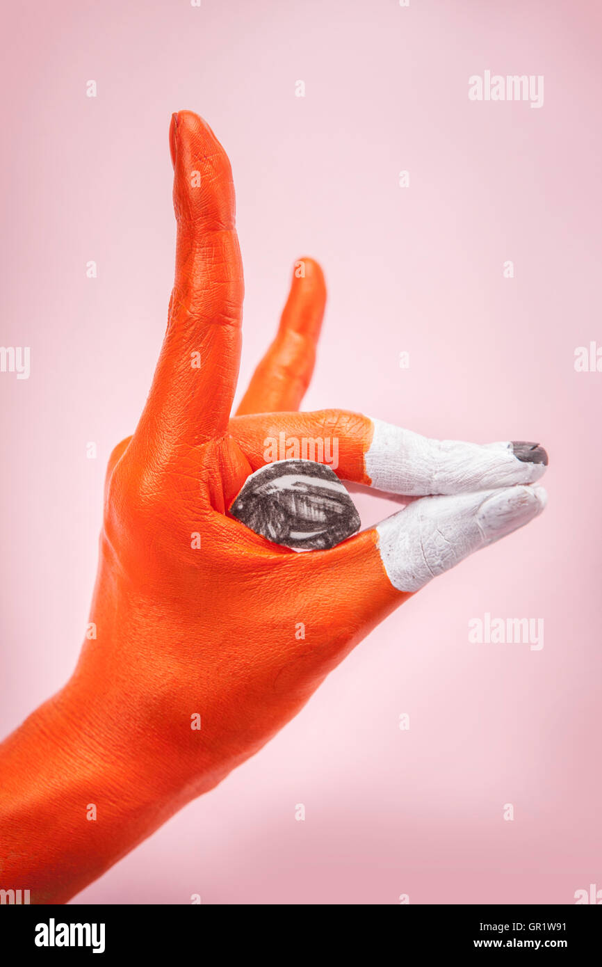 Fox by finger art Stock Photo - Alamy