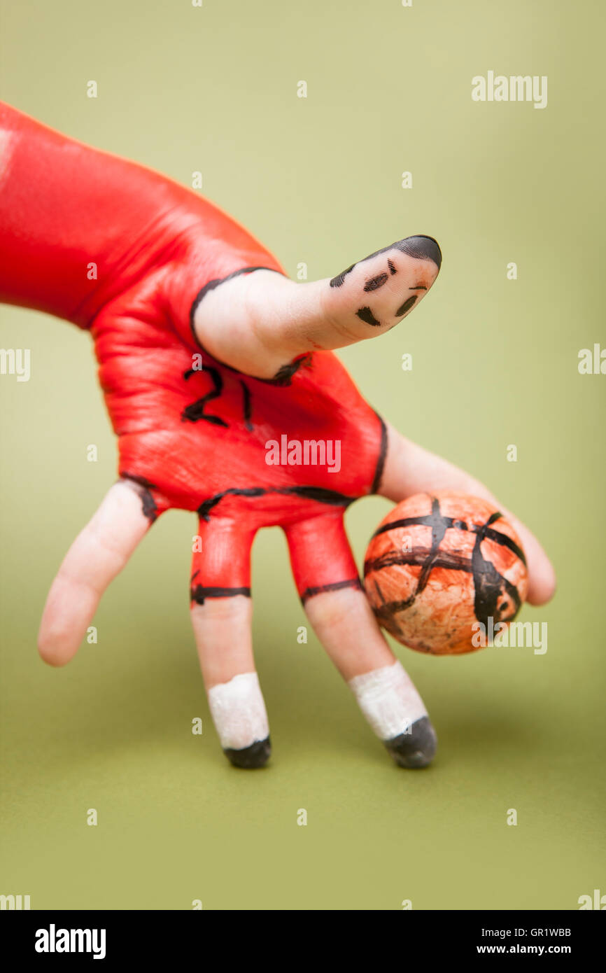 Basketball player, finger art Stock Photo - Alamy