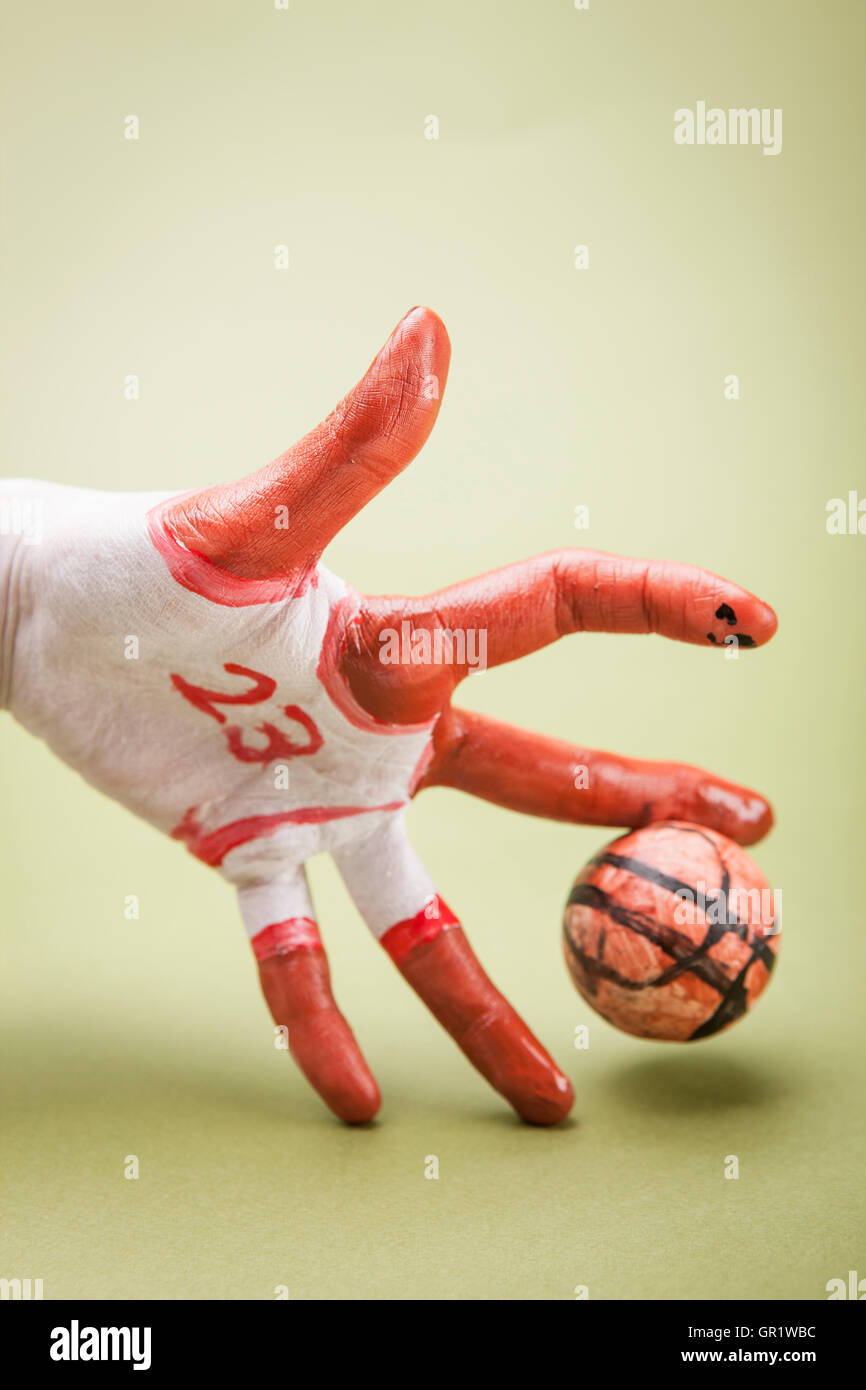 Basketball player, finger art Stock Photo - Alamy
