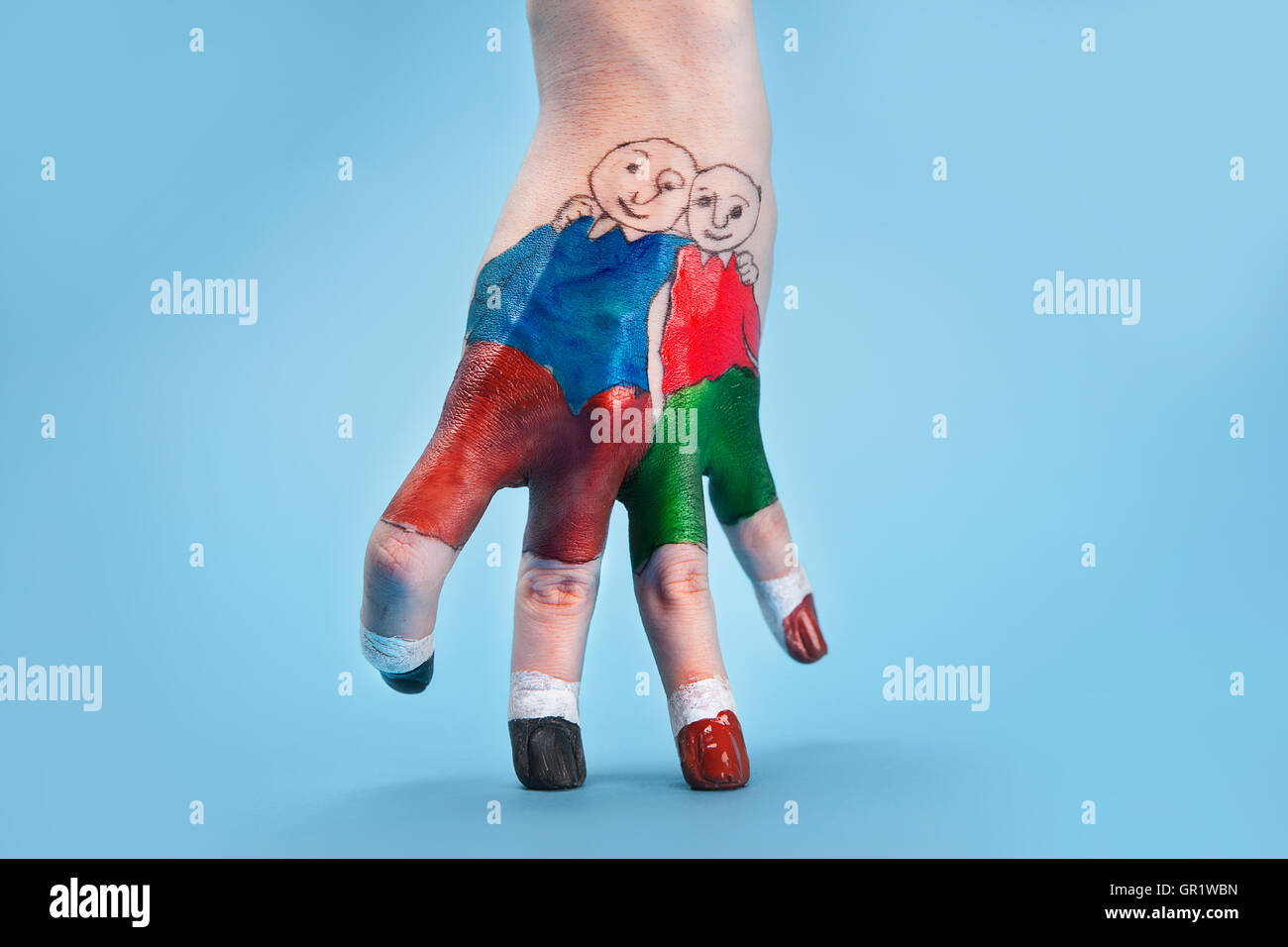 Friends, finger art Stock Photo - Alamy