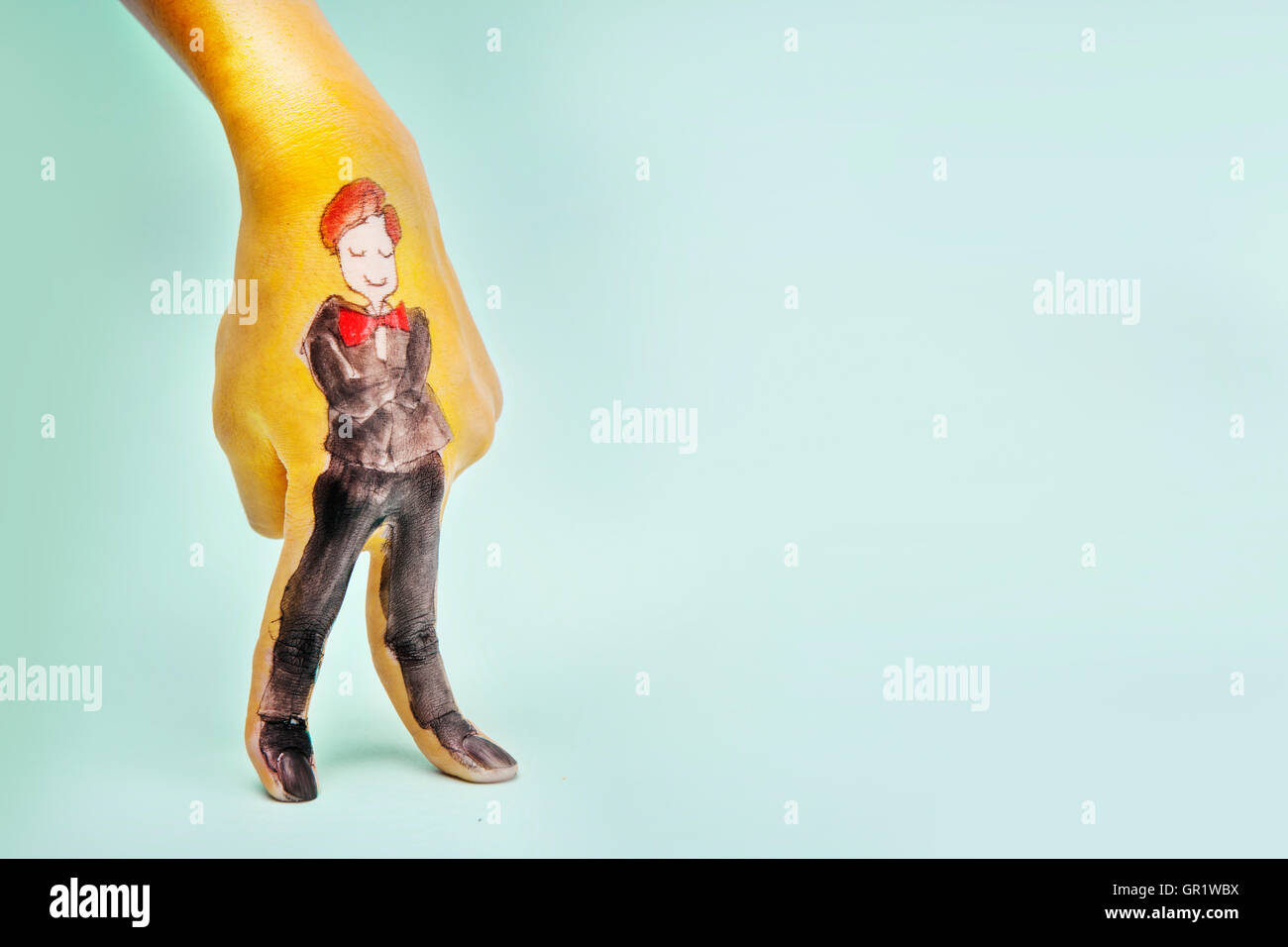 Confident man, finger art Stock Photo - Alamy