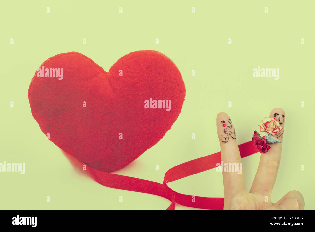 Romantic couple, finger art Stock Photo - Alamy