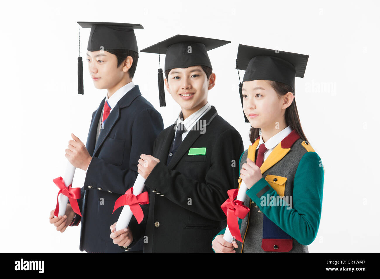 Smiling middle school graduates Stock Photo - Alamy