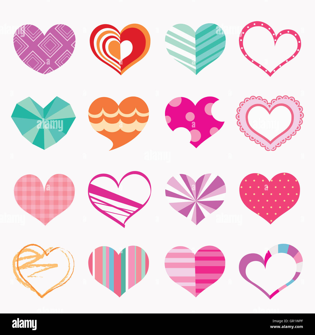 Various heart stickers Stock Photo - Alamy