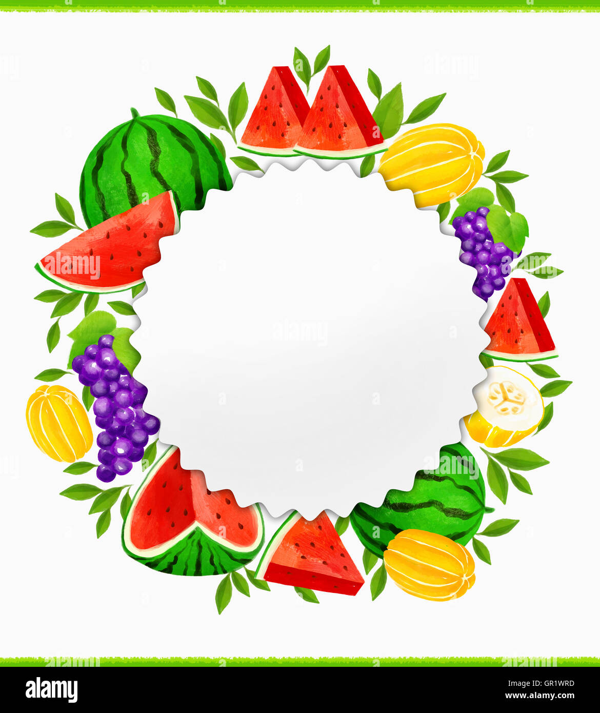 Frame with fruits Stock Photo - Alamy