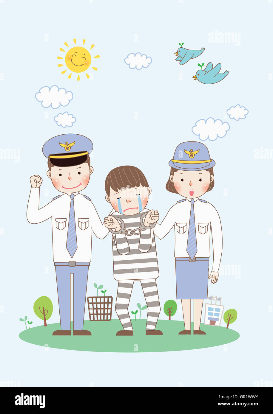 Police officers with prisoner Stock Photo - Alamy