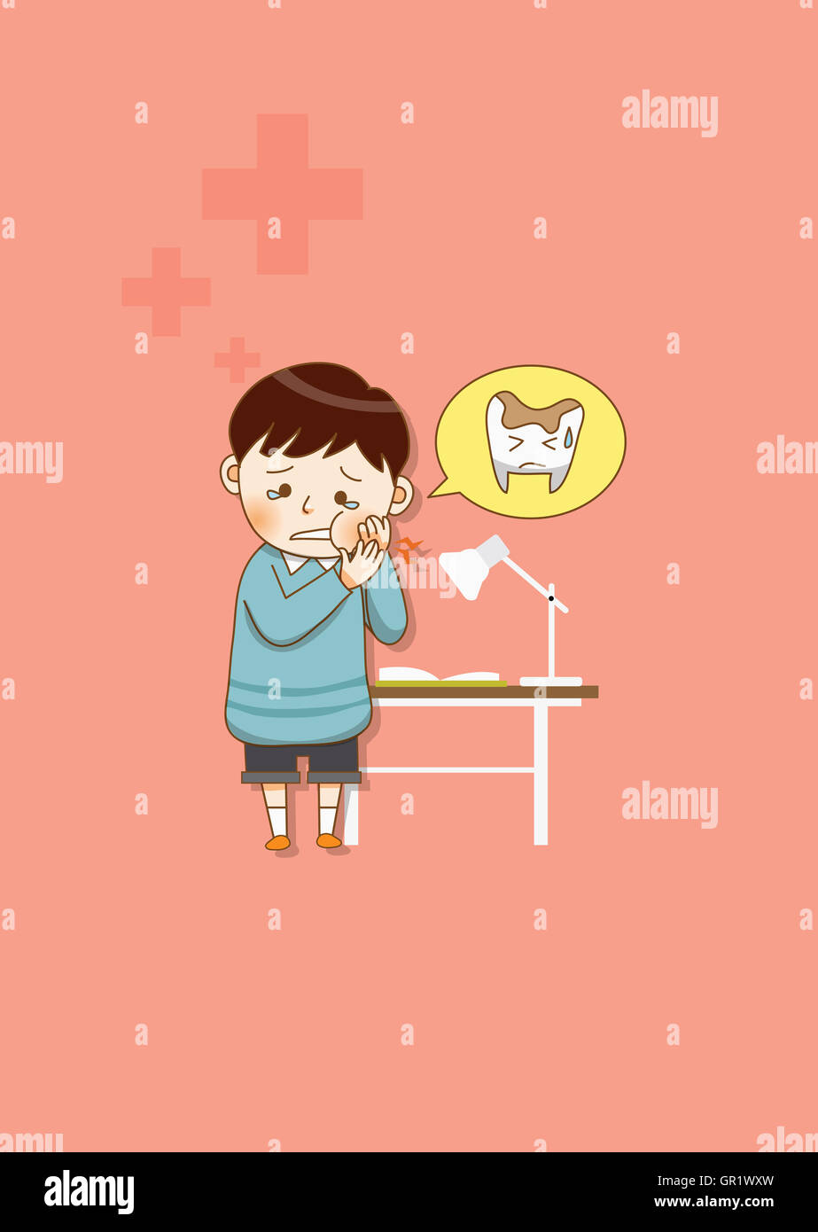Boy with toothache Stock Photo - Alamy