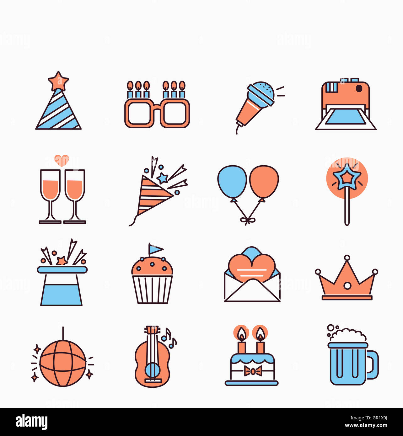 Icons related to party Stock Photo - Alamy