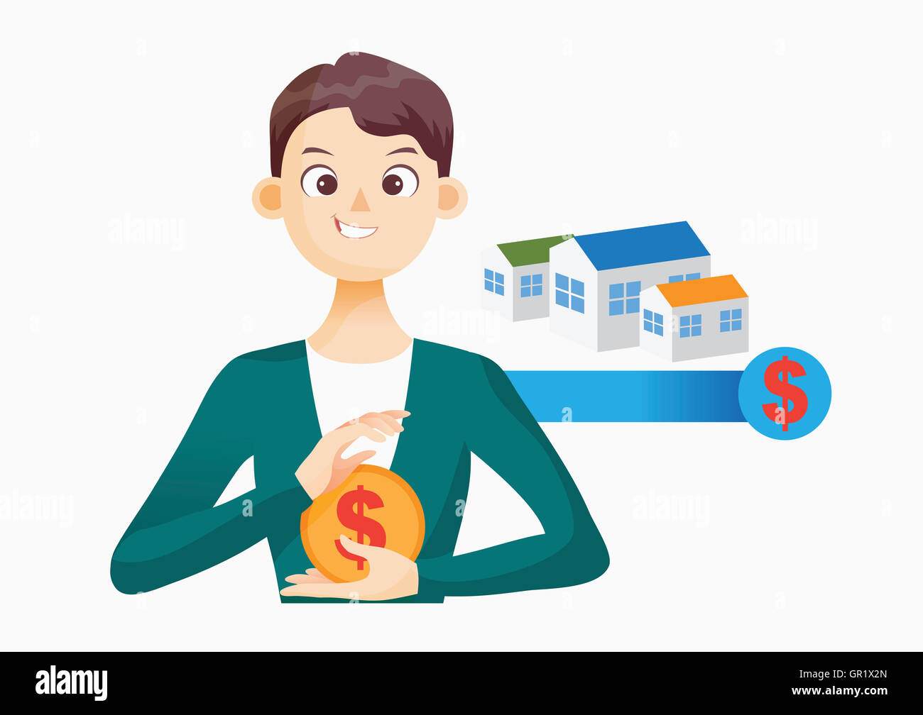 Man with dollar sign Stock Photo - Alamy