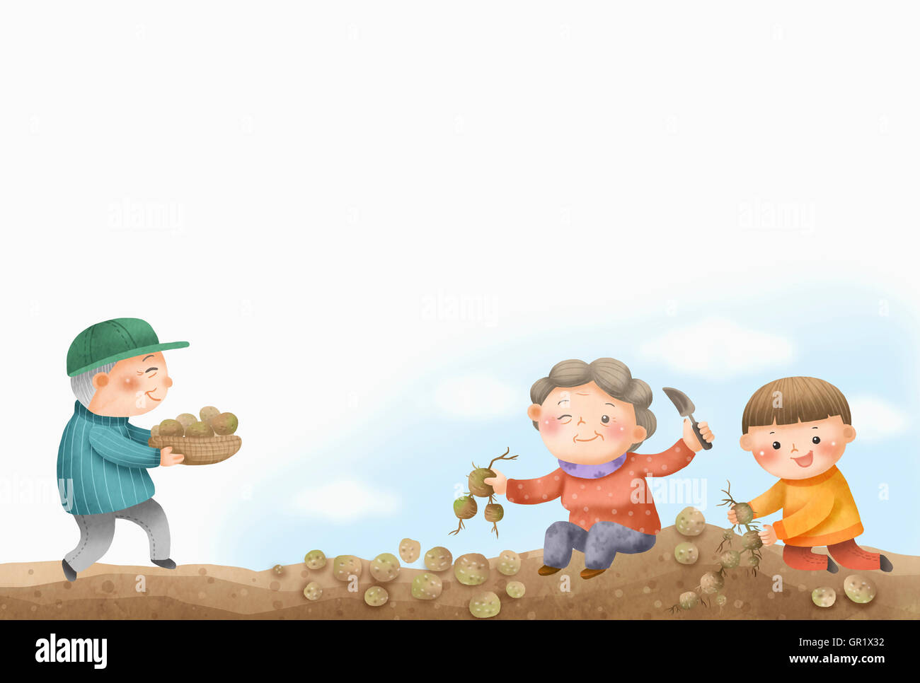 People digging potatoes Stock Photo - Alamy