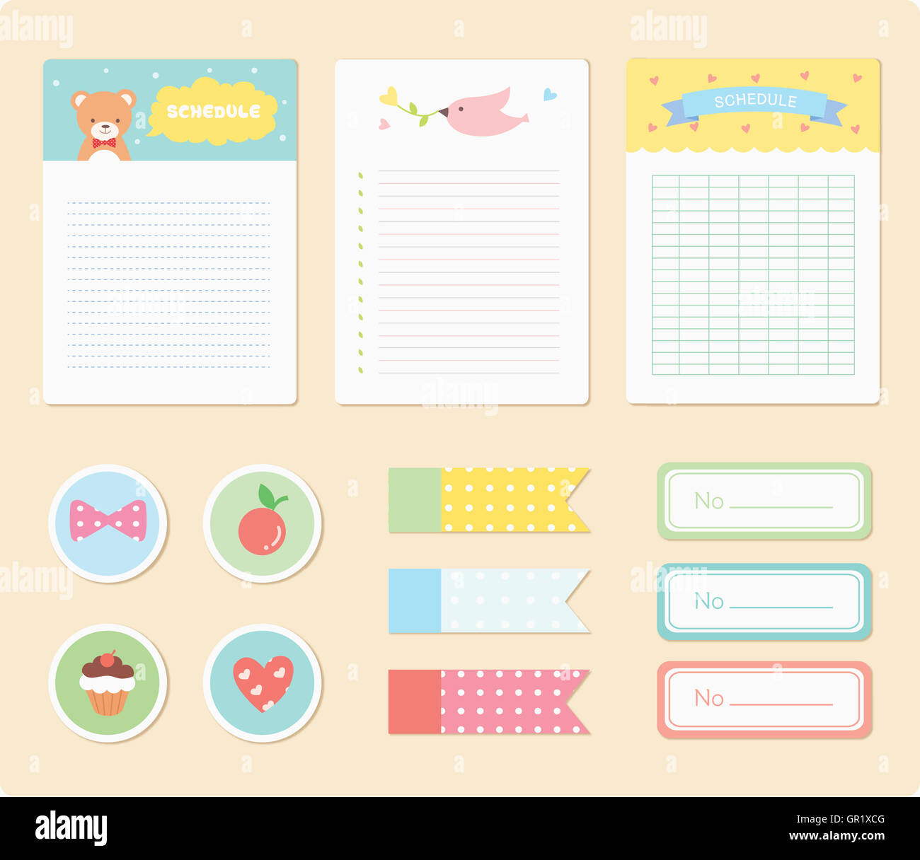 Memo pads, stickers and labels Stock Photo - Alamy