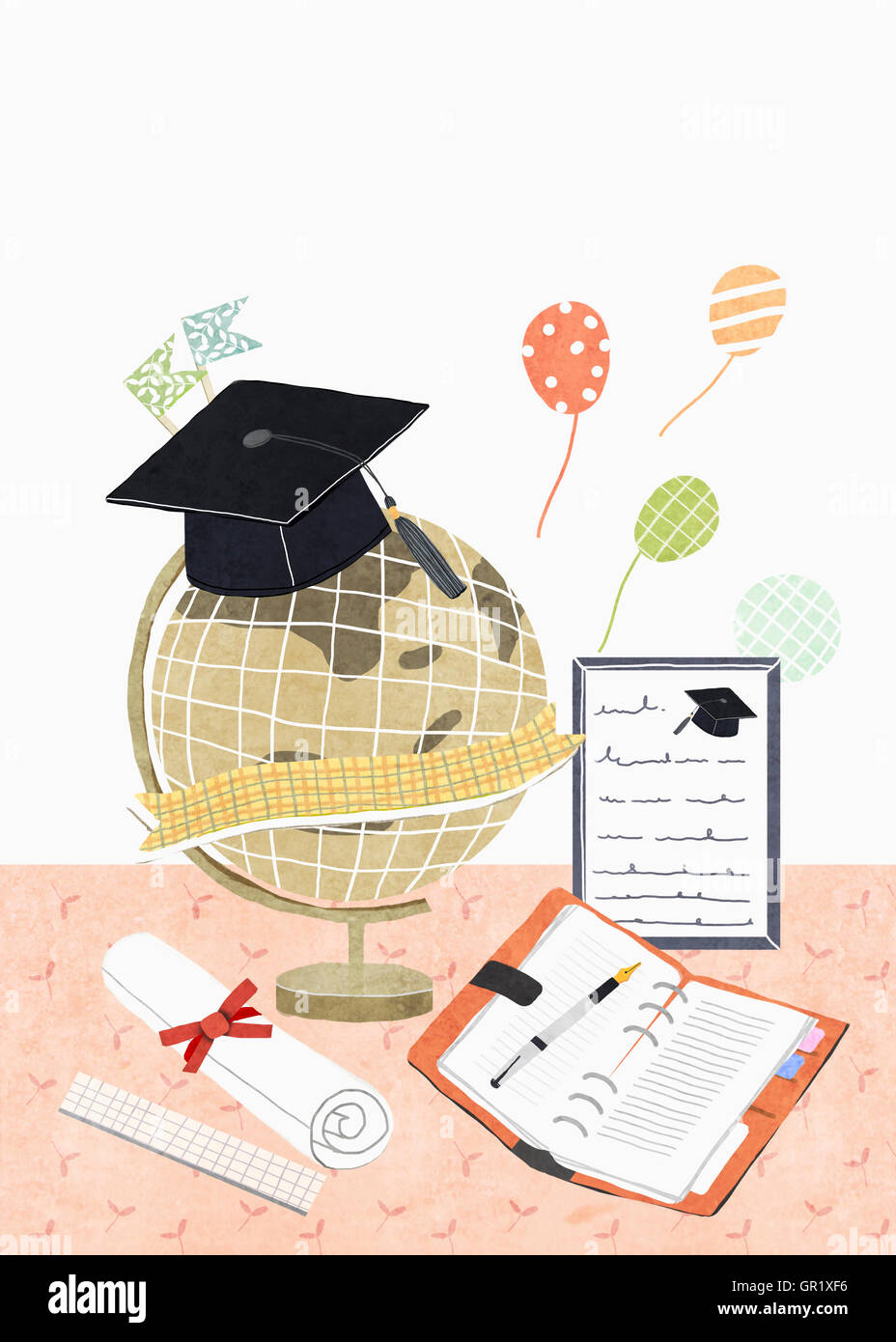 Objects for graduation Stock Photo - Alamy