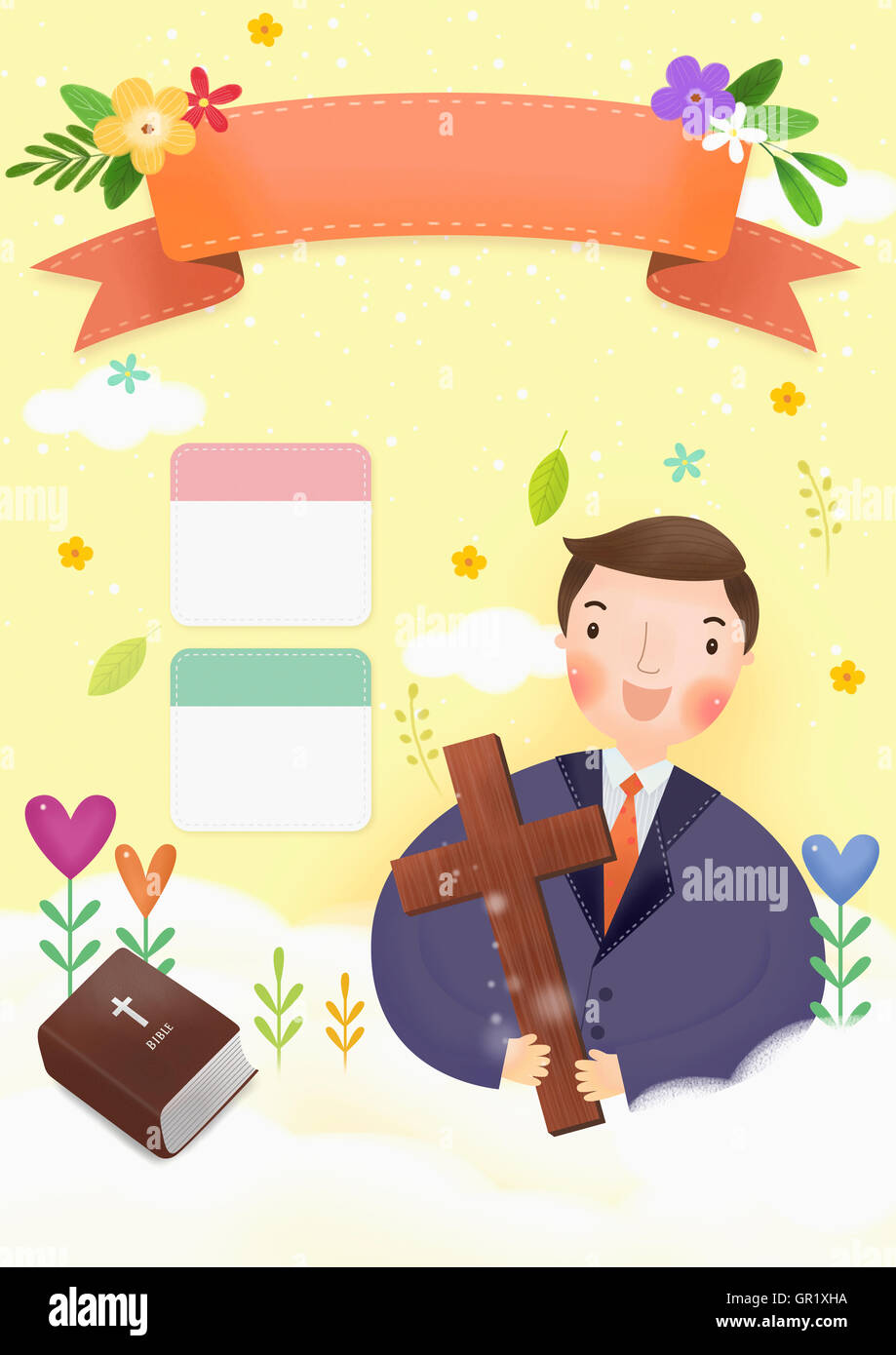 Man with cross Stock Photo - Alamy