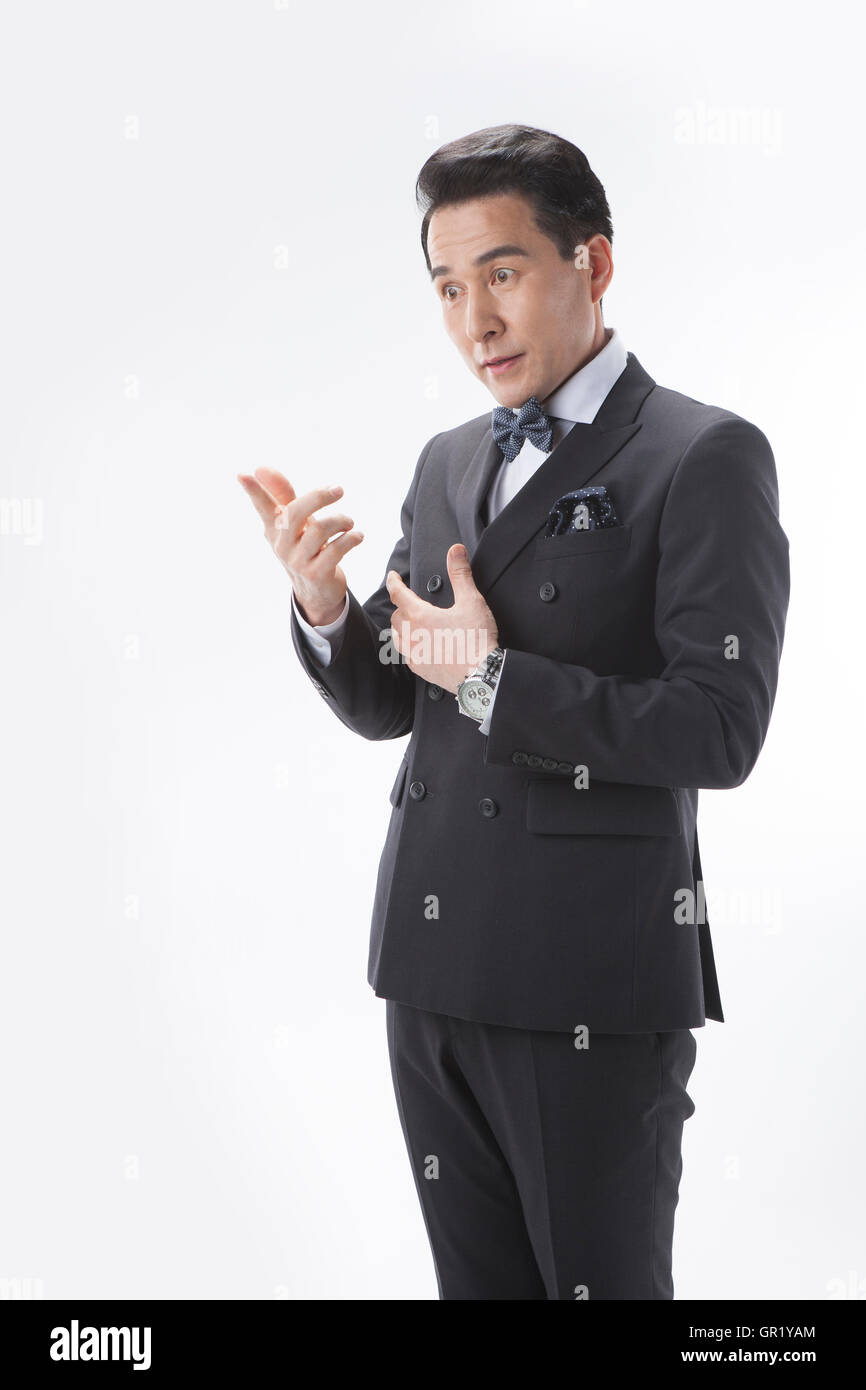 Middle aged man in suit Stock Photo - Alamy