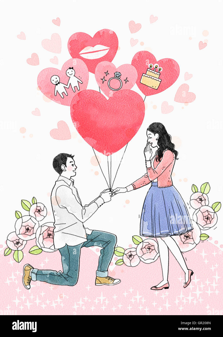 Lifestyle of romantic couple confessing love Stock Photo - Alamy