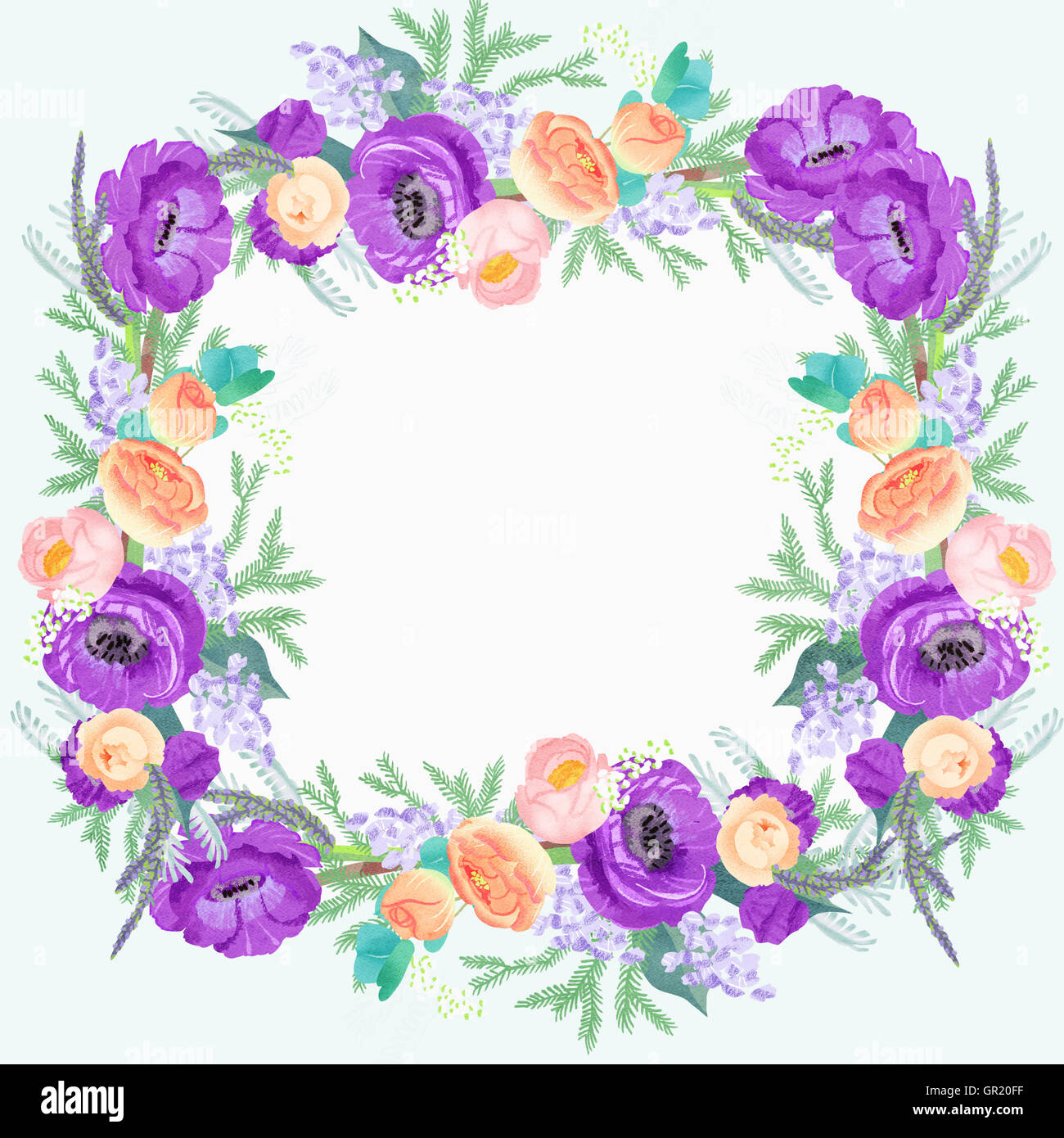 Frame with spring flowers Stock Photo - Alamy