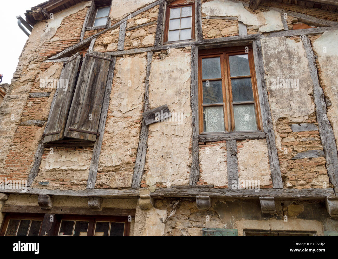 Facade of an Old House in rough shape. A house ripe for restoration and ...