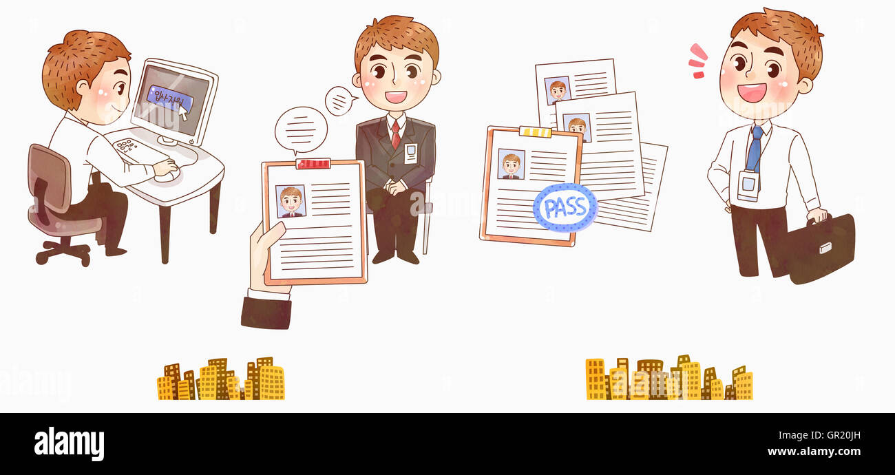 Process of finding job Stock Photo - Alamy