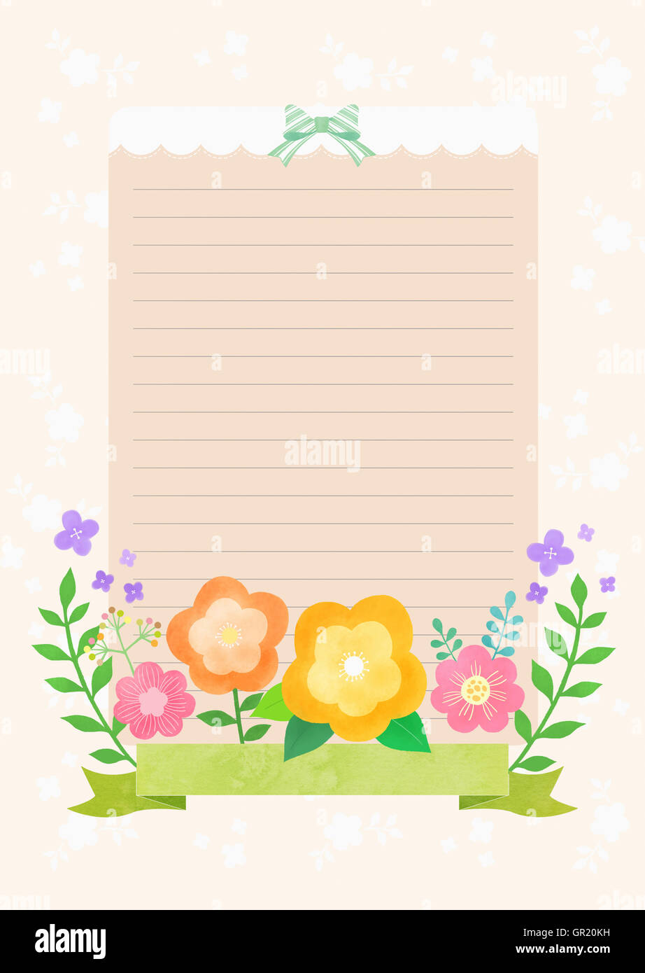 Background of spring with flowers on card Stock Photo - Alamy