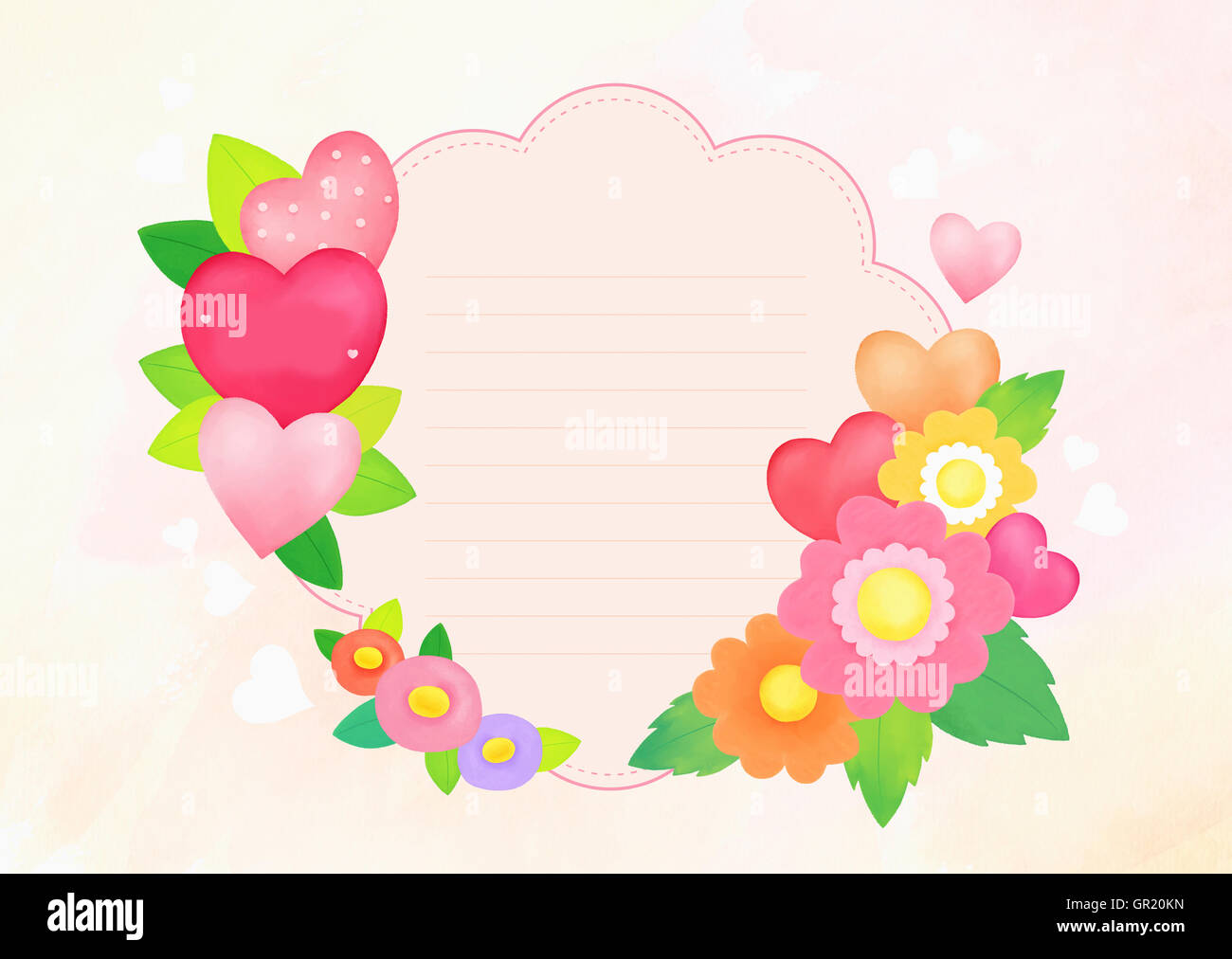 Letterpaper with flowers Stock Photo - Alamy