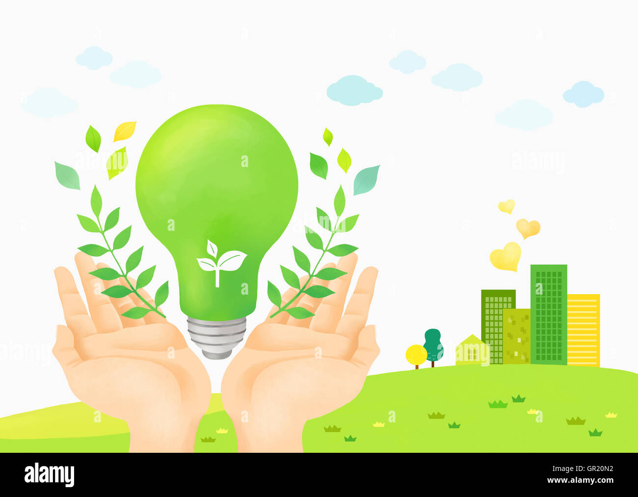 Environmental protection with eco green energy Stock Photo - Alamy