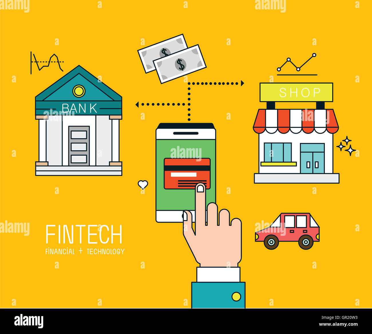 Illustration related to Fin Tech Stock Photo - Alamy