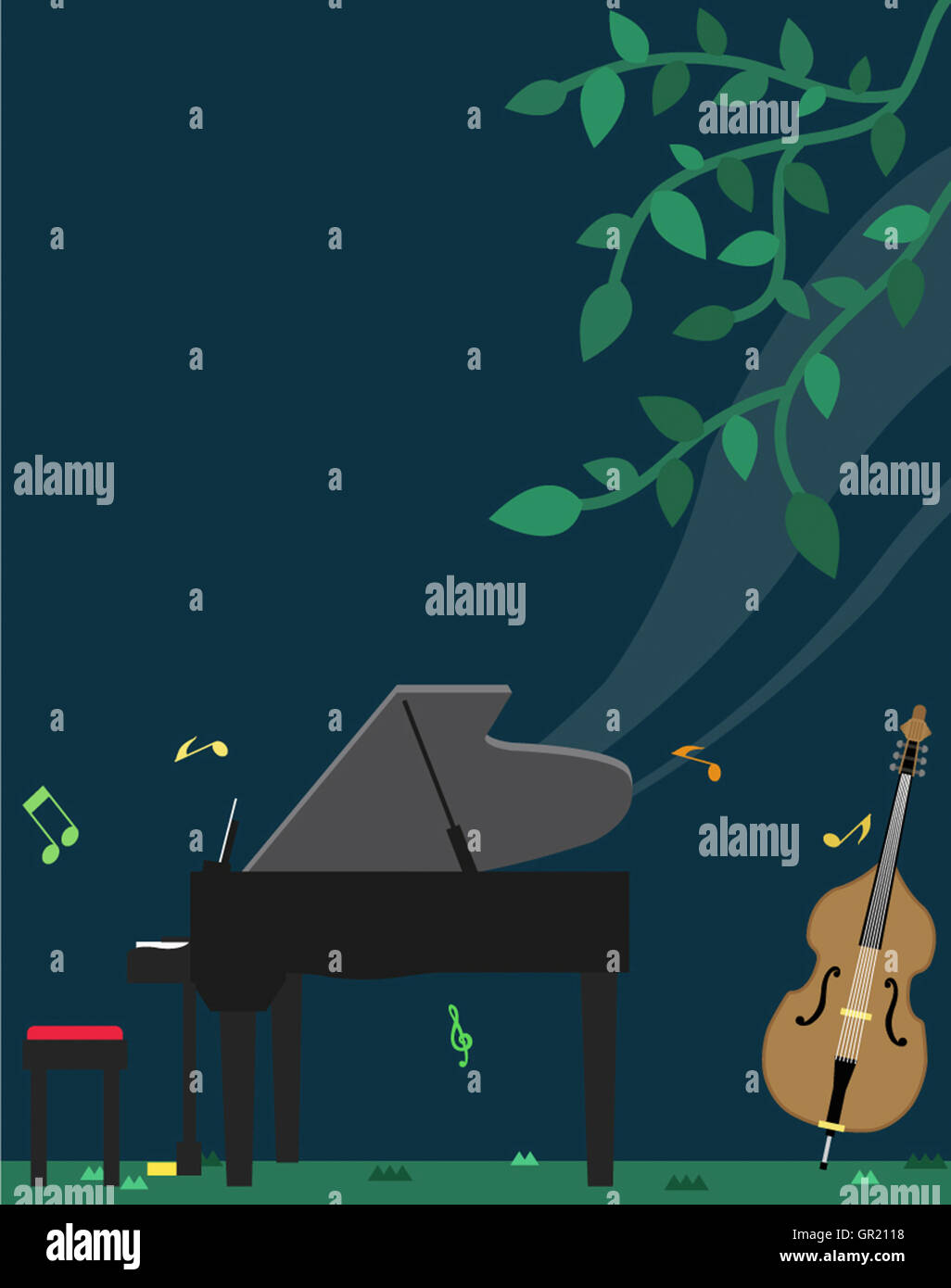 Poster background of spring music festival Stock Photo - Alamy