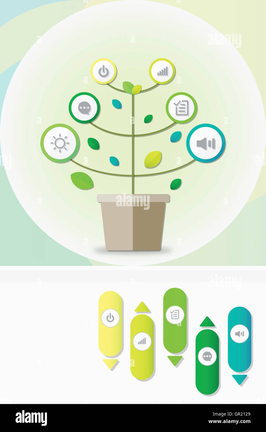 Infographic diagram of plant and icons Stock Photo - Alamy