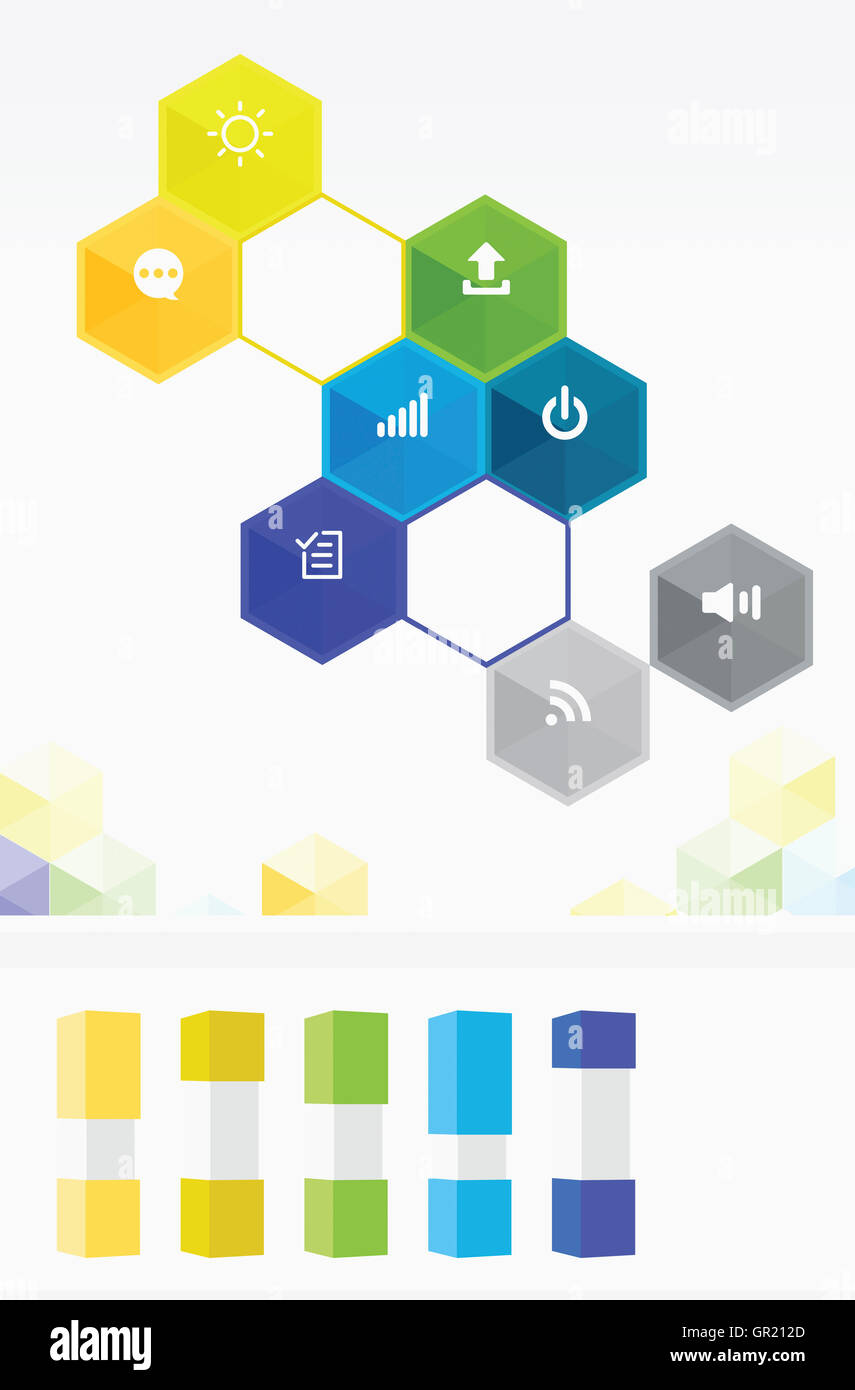 Infographic diagram of hexagons with icons Stock Photo - Alamy Infographic diagram of hexagons with icons Stock Photo - Alamy