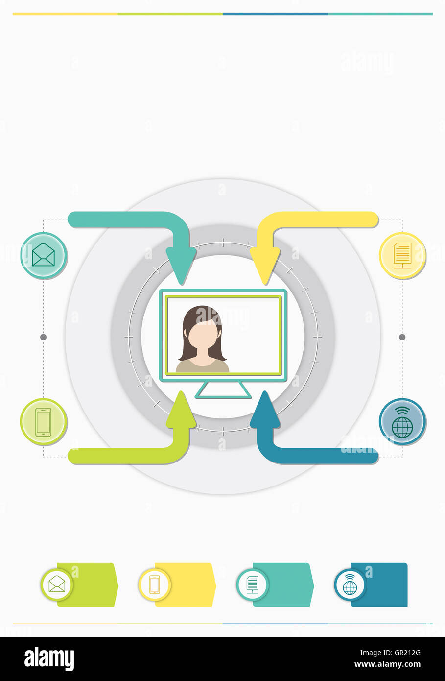 Business report with infographic datum and icons Stock Photo - Alamy