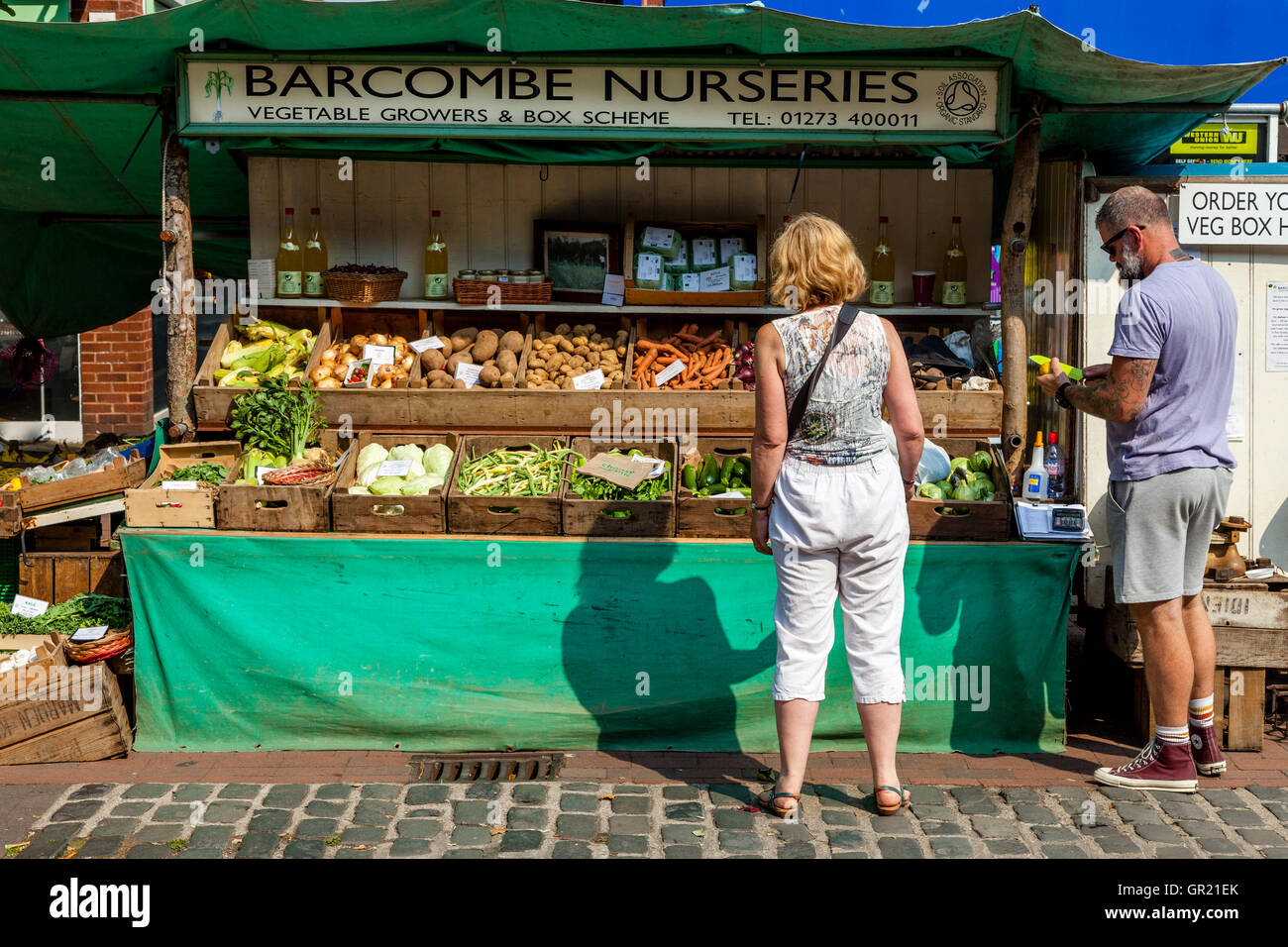 Vegetable Market In The High Street, Lewes, East Sussex, UK Stock Photo ...