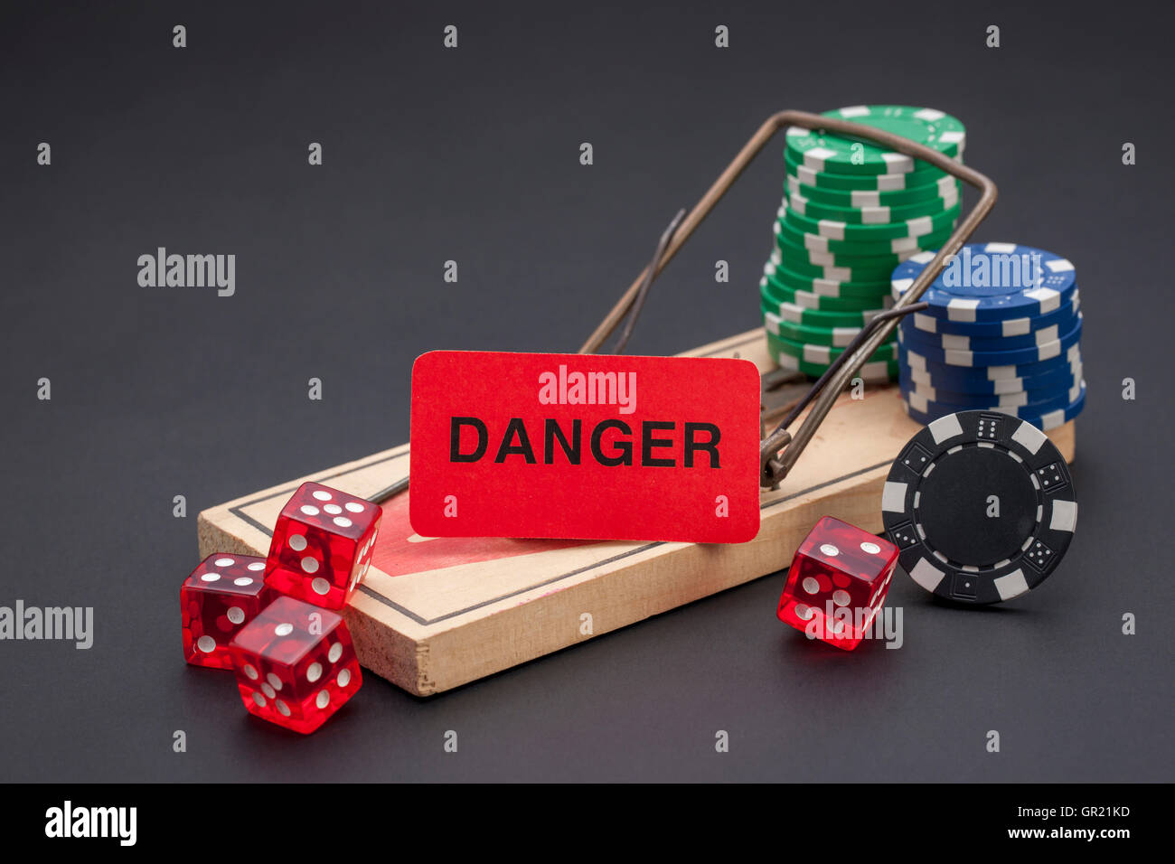 Caution of gambling addiction Stock Photo - Alamy