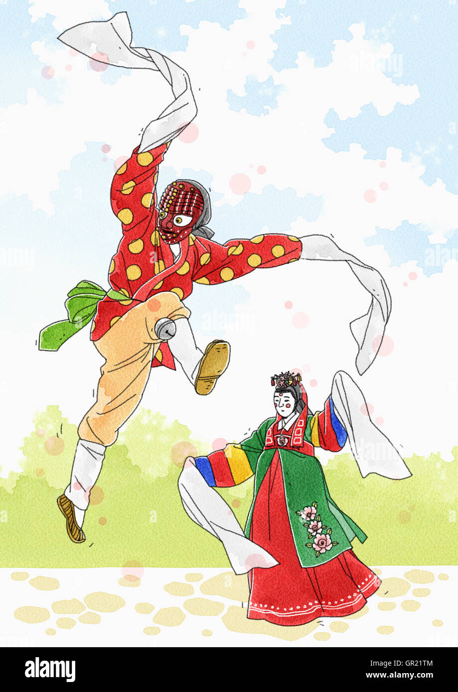 Traditional korean mask dance hi-res stock photography and images - Alamy