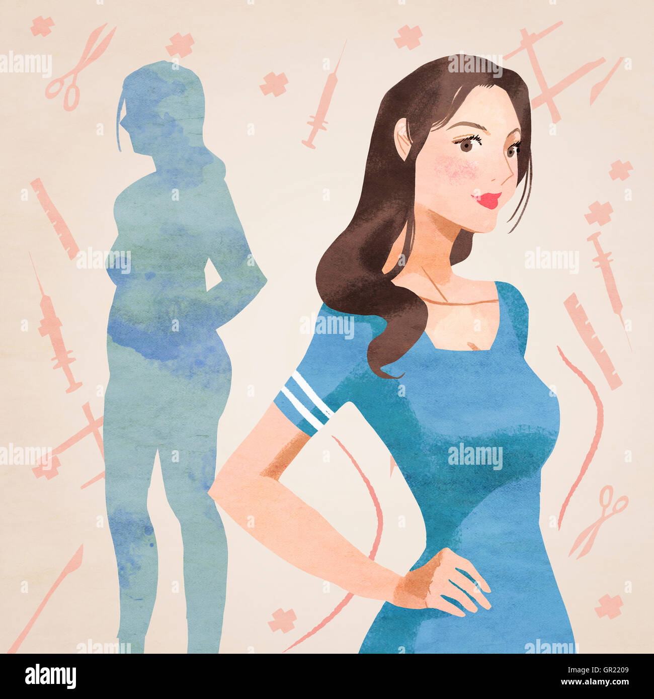 Illustration related to liposuction Stock Photo - Alamy