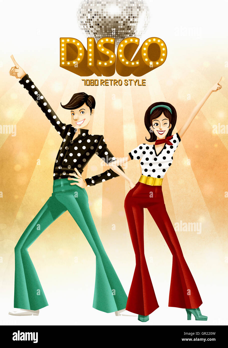Vintage disco dancers Stock Photo - Alamy