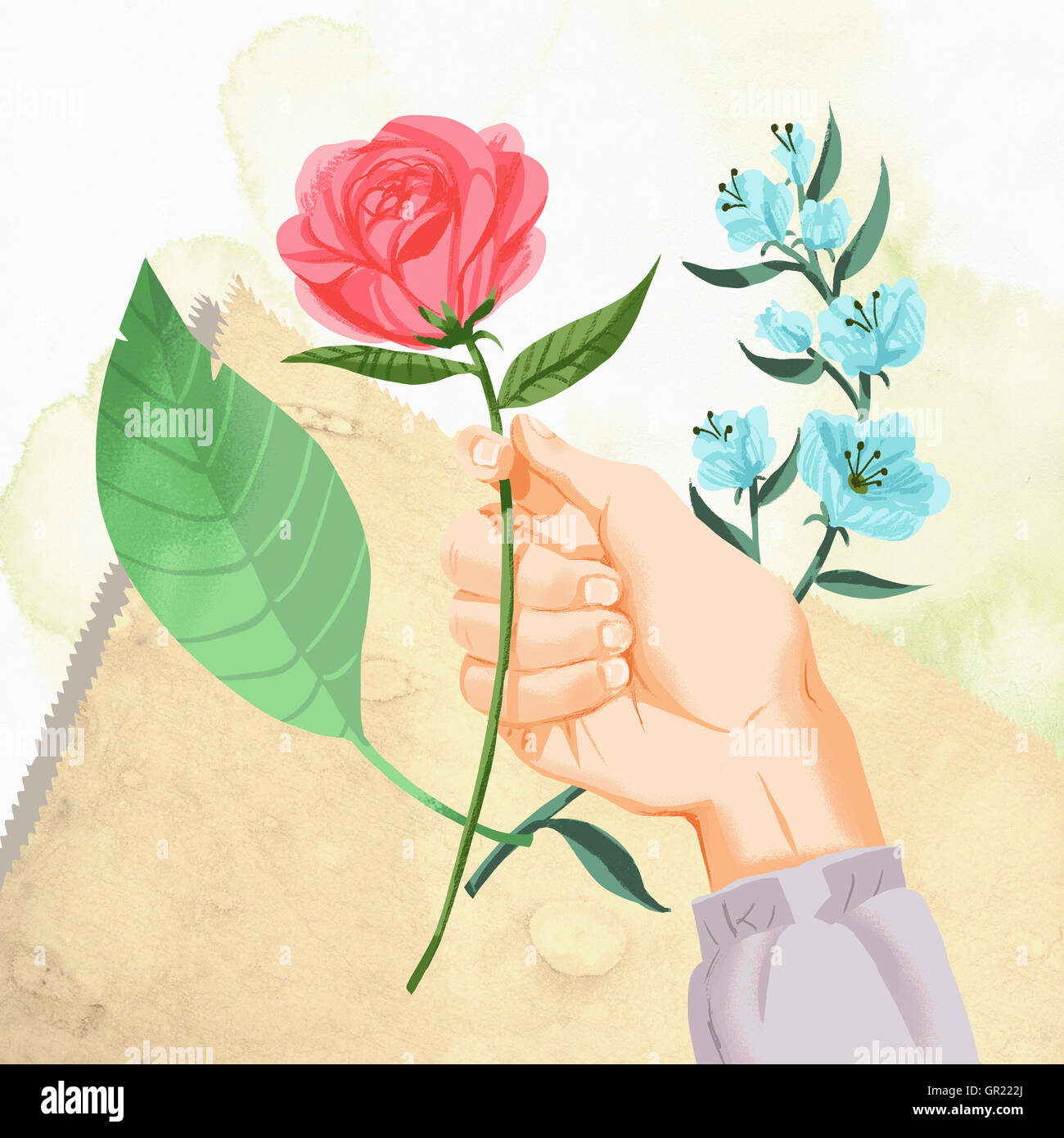 Hand of flowers Stock Photo - Alamy