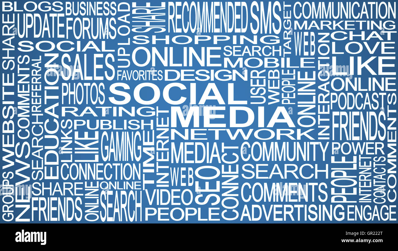 Social media theme. Social media words concept Stock Photo - Alamy