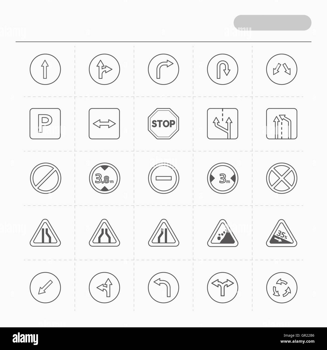 Line icons of signs Stock Photo - Alamy