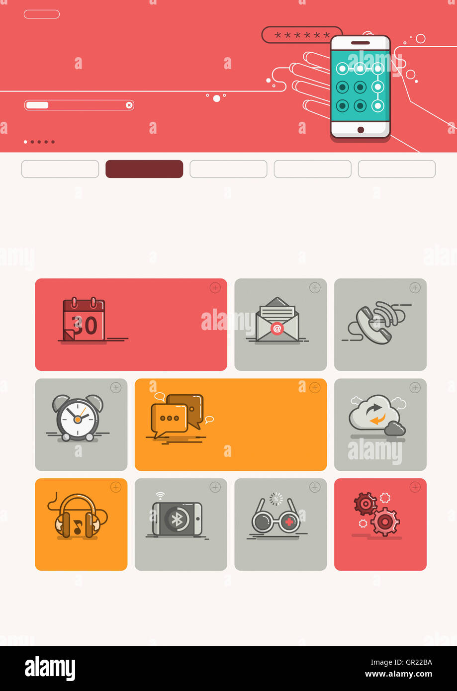 Icons of mobile communication Stock Photo - Alamy