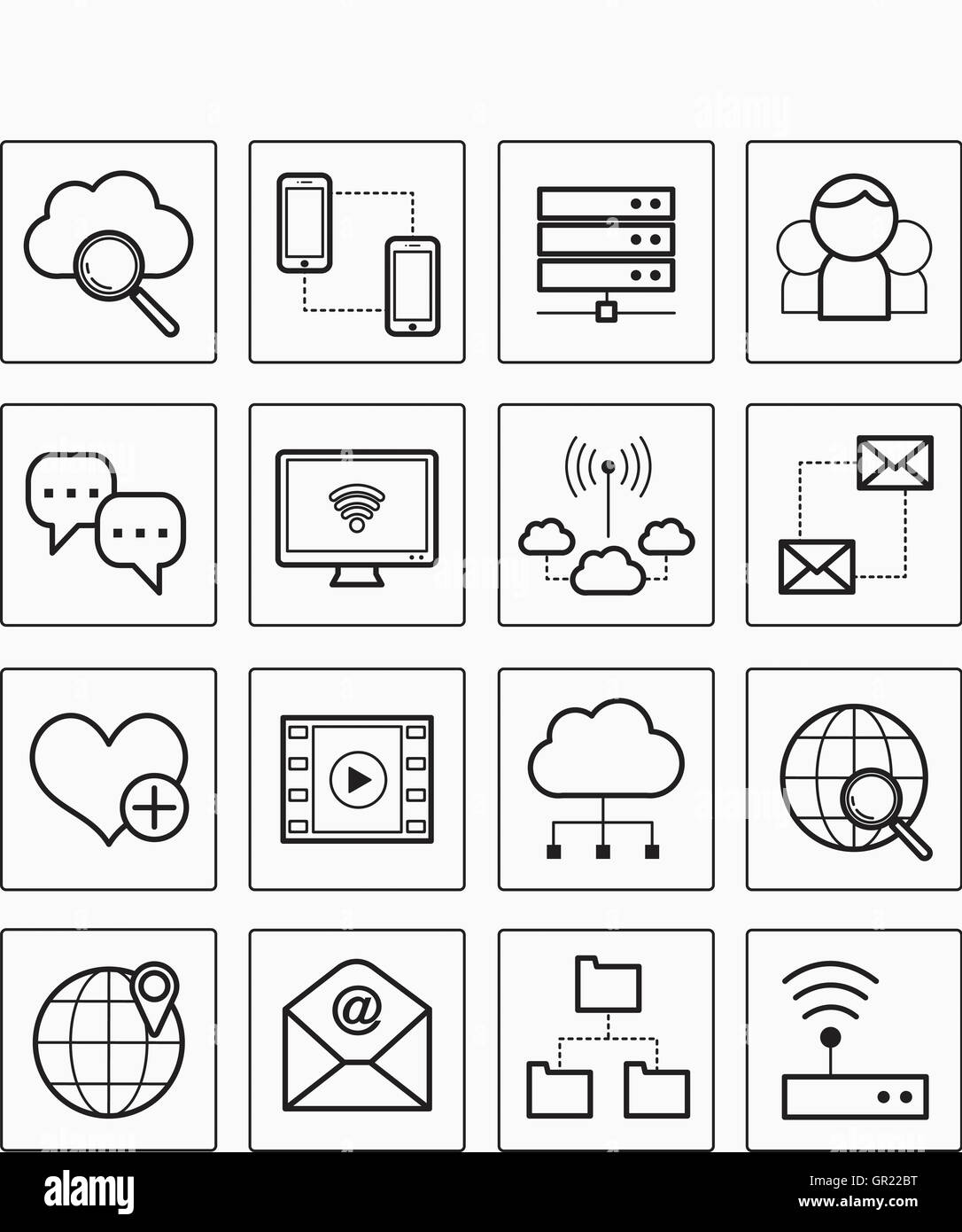 Mobile communication icons Stock Photo - Alamy