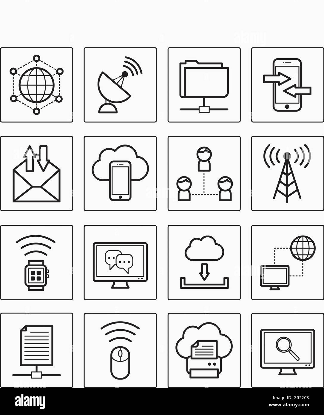 Mobile communication icons Stock Photo - Alamy