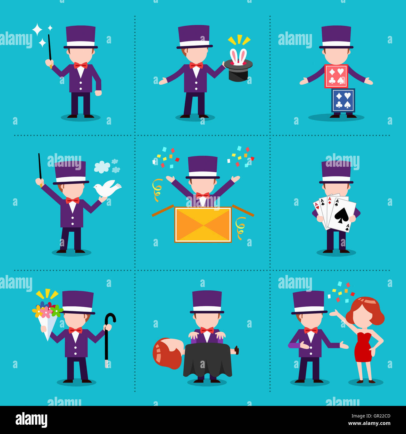 Magic show icons Stock Photo - Alamy