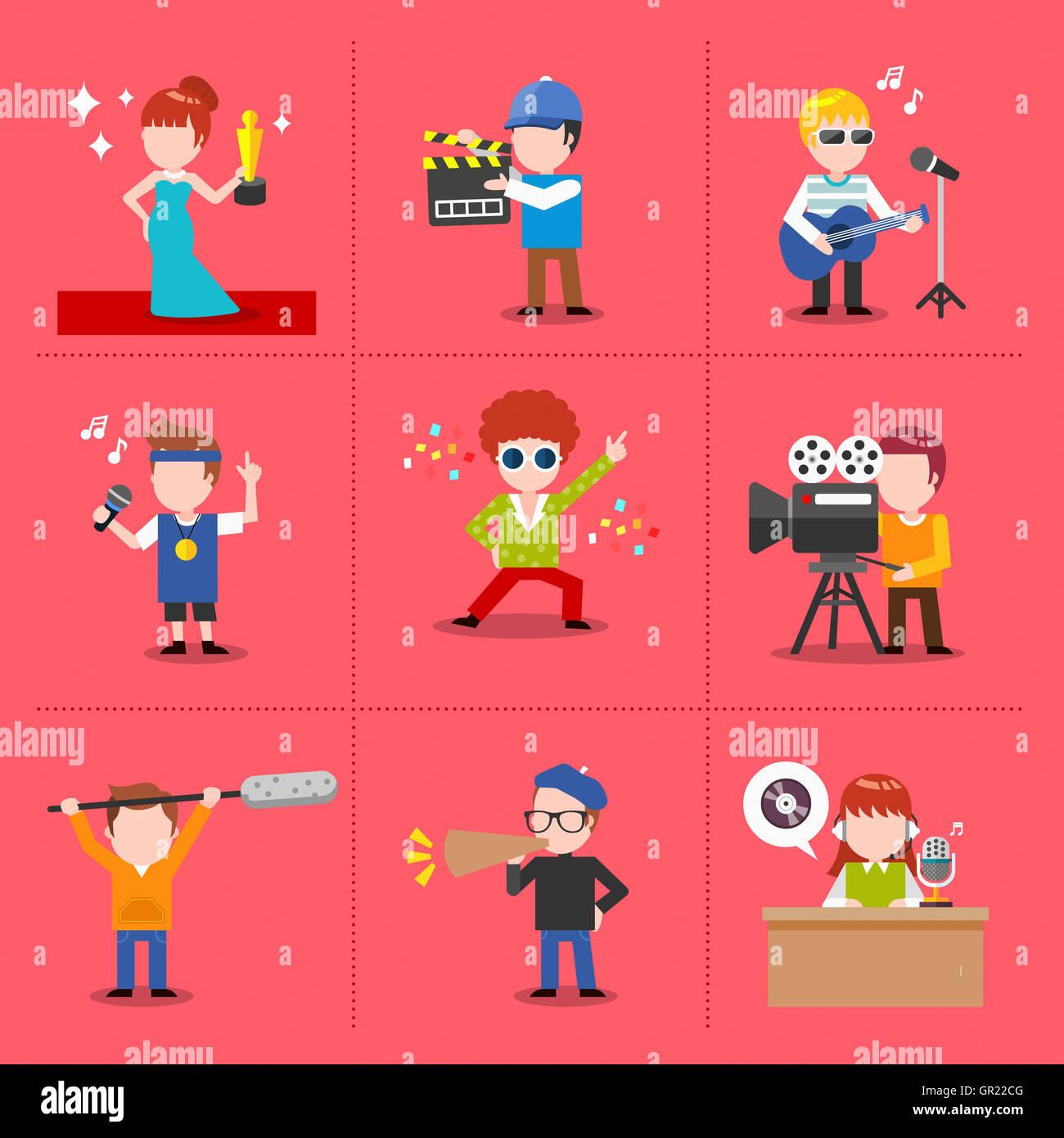 Icons of various entertainment Stock Photo - Alamy