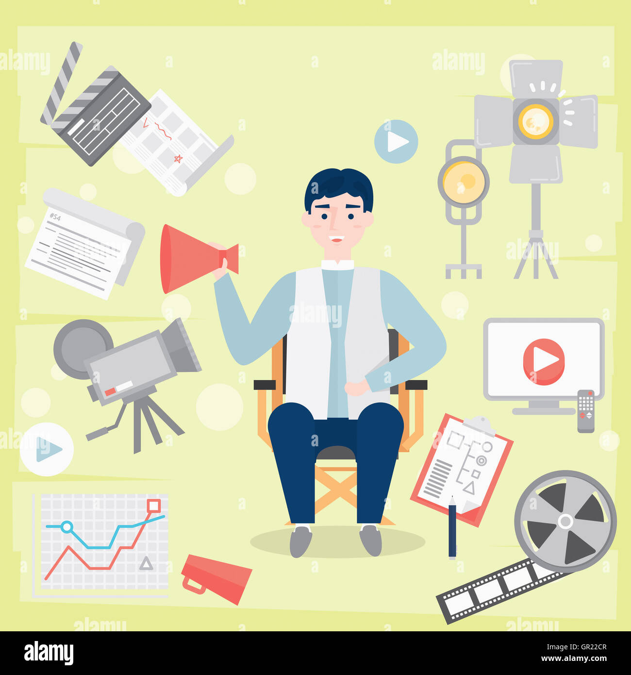 Illustration of producer Stock Photo - Alamy