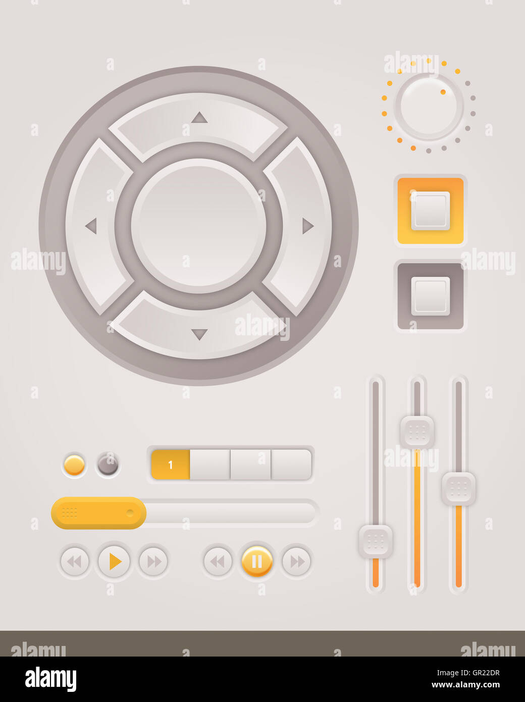 Buttons with orange color Stock Photo - Alamy