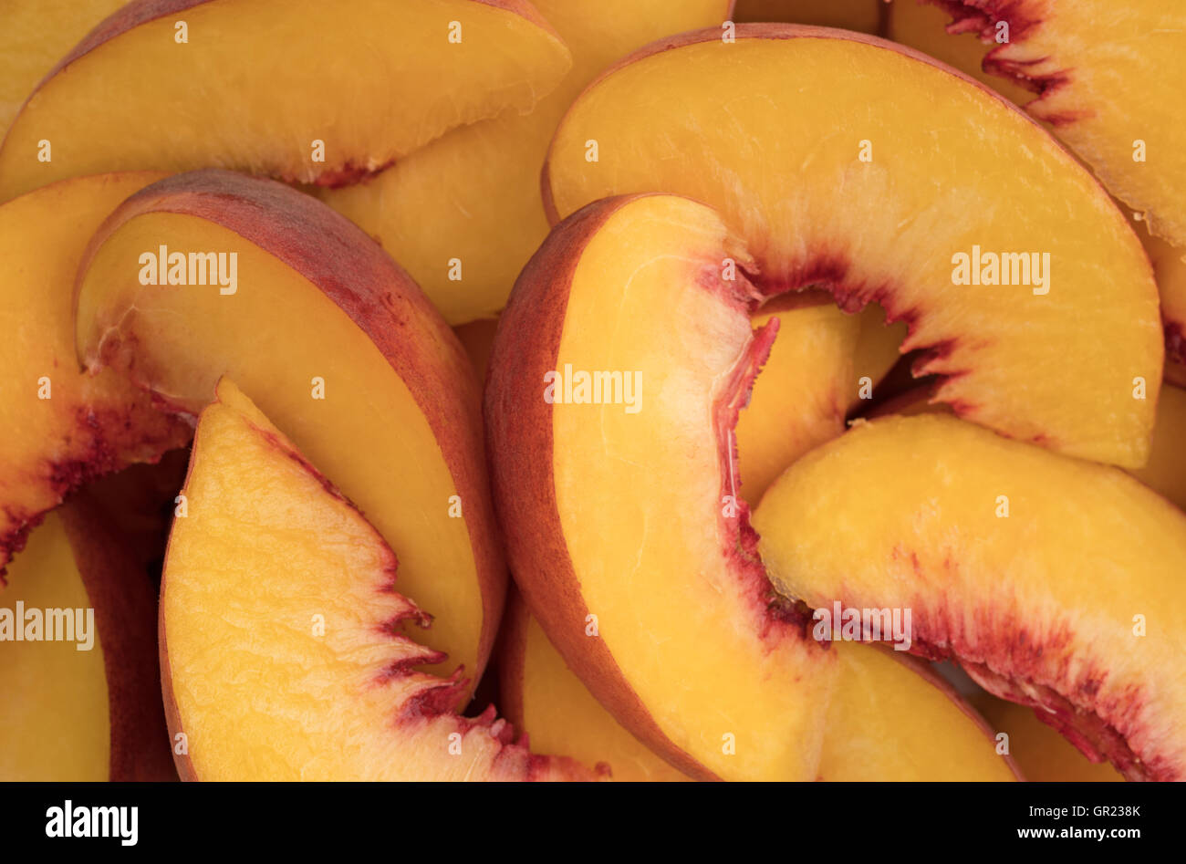 A very close view of nectarine slices Stock Photo - Alamy