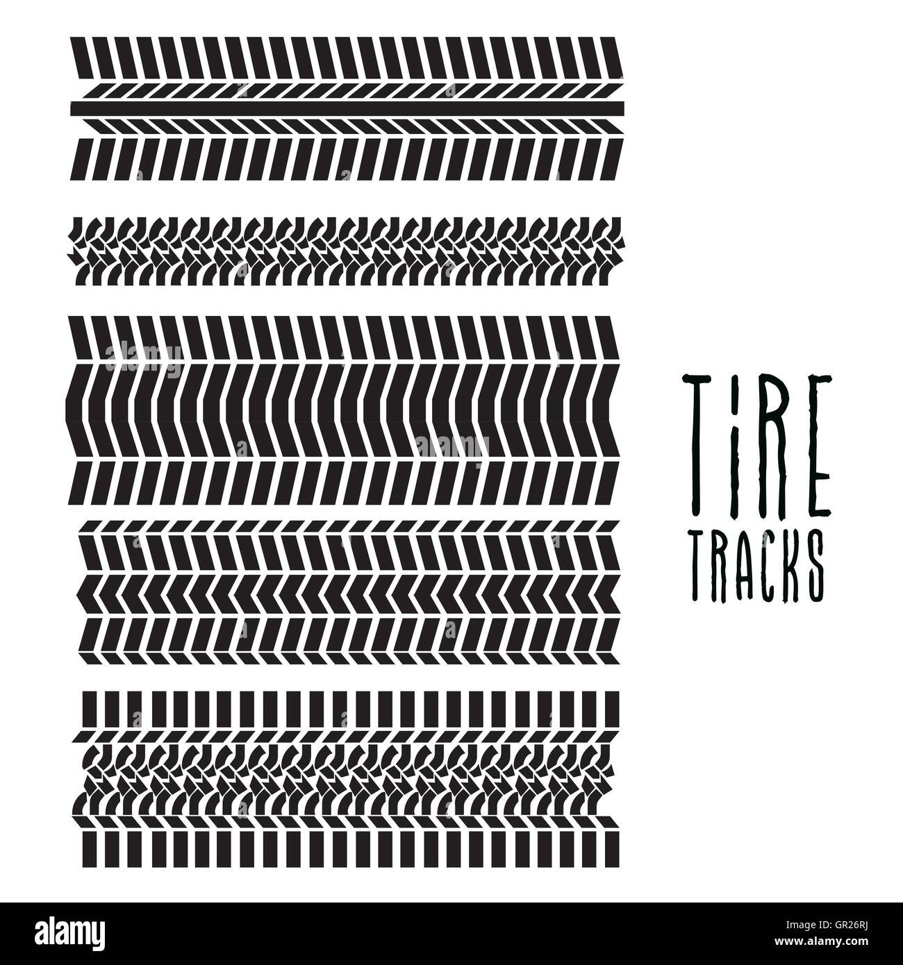 Multiple tire tracks Stock Vector Images - Alamy