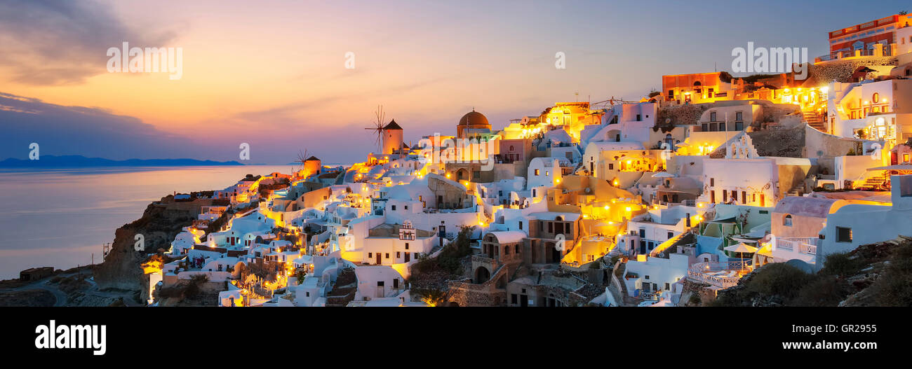 Panoramic view of oia hi-res stock photography and images - Alamy